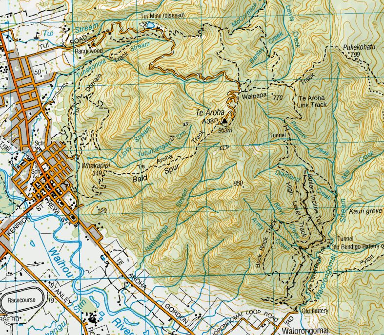 3131 Te Aroha summit via Waiorongamai and Tui Mine-Waikato / Coromandel